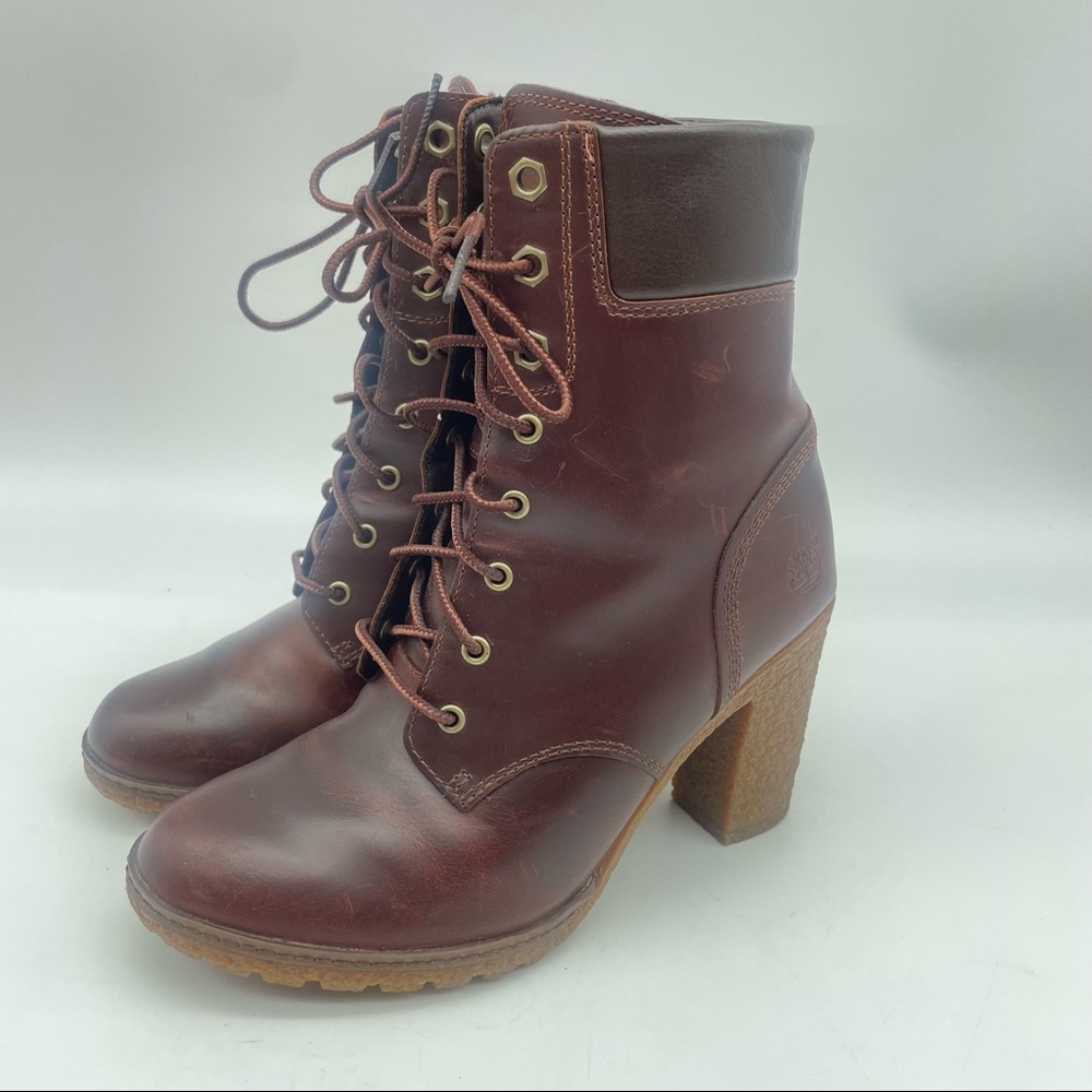 Timberland Ladies 6 Glancy Brown Leather Heels Lace-U… - Gem